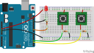 Arduino Push Button Counter Code LCD Circuit and working